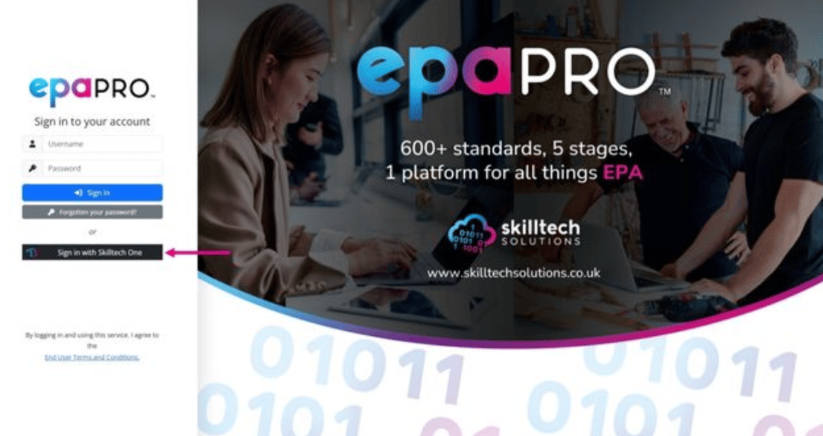 Login to epaPRO using SkilltechOne